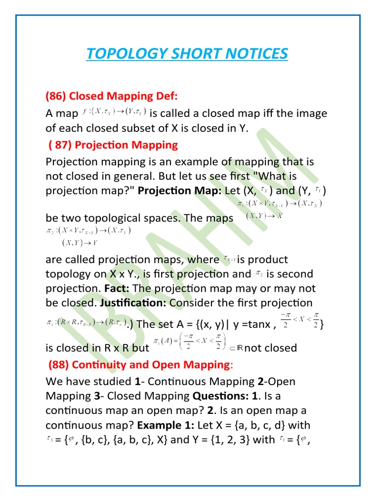 Topology Short Noticesn4eee44 | PDF | Compact Space | Continuous Function
