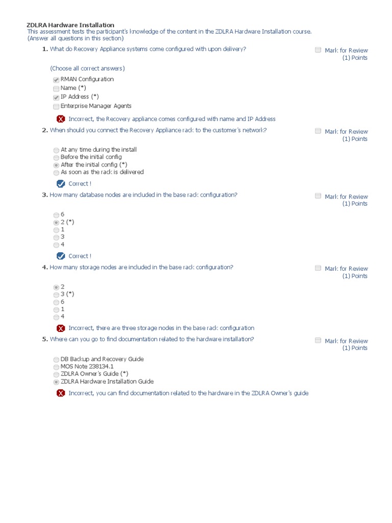 Oracle ZDLRA Hardware Installation & Software Configuration Online ...