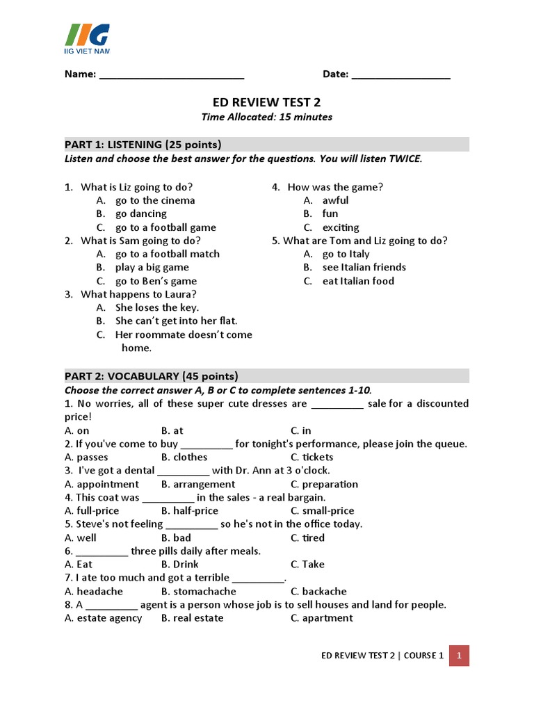 2 - ED Review Test 2 | PDF | Apartment