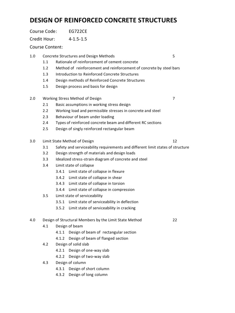 Design of Reinforced Concrete Structures | PDF | Beam (Structure) | Bending