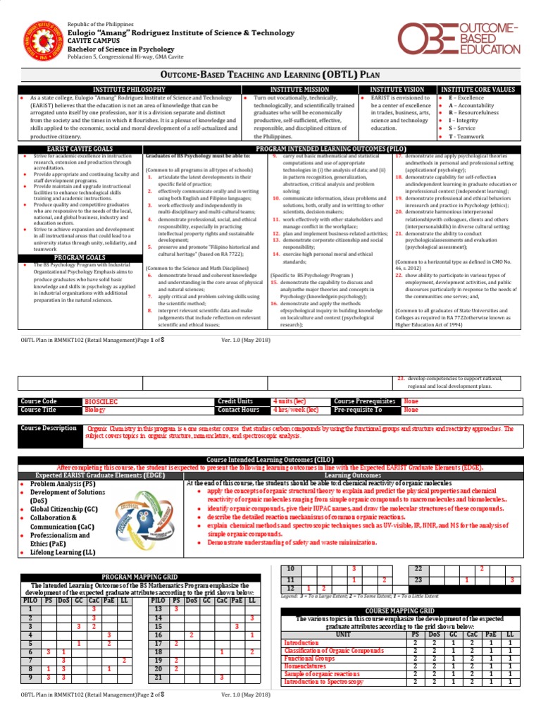 Obtl Bio | PDF | Cell (Biology) | Psychology
