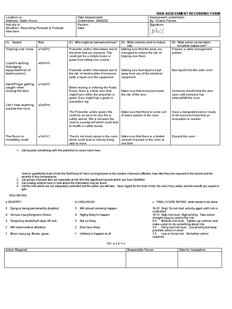 Risk Assessment | PDF | Risk | Hazards