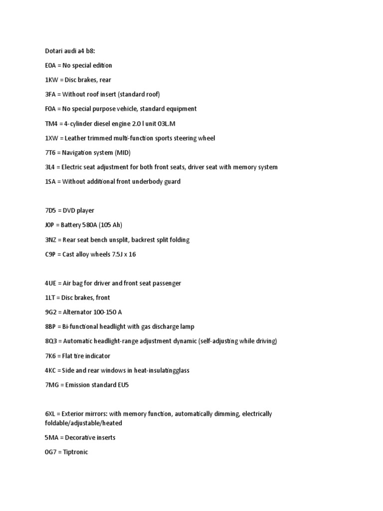 Dotari Audi b8 | PDF