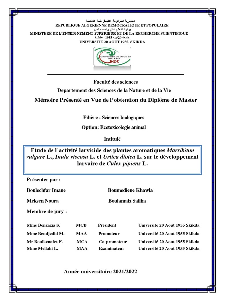 Mémoire Final | PDF | Moustique