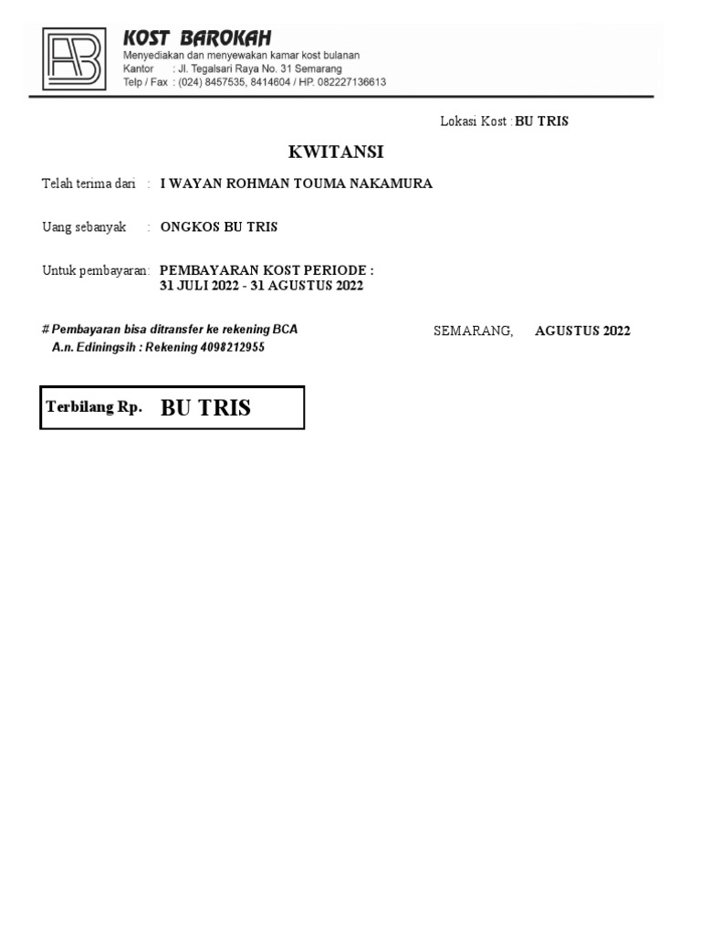 Bu Tris Agustus 2022 | PDF