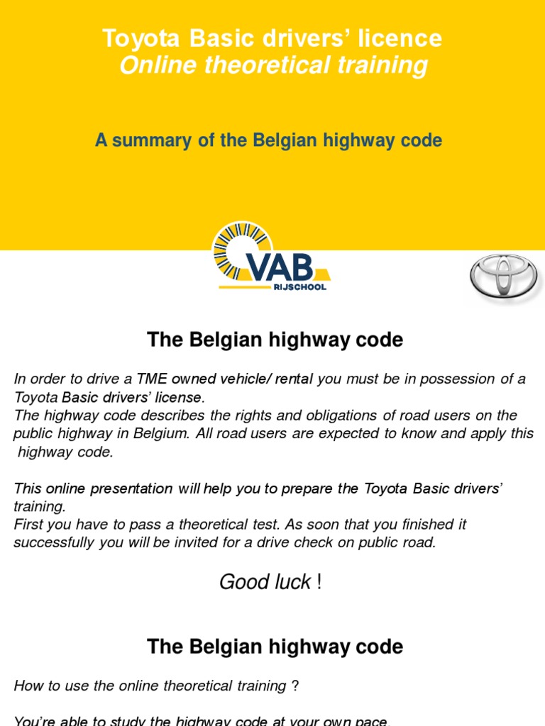 Toyota Basic Drivers' License Training | PDF | Traffic | Traffic Light