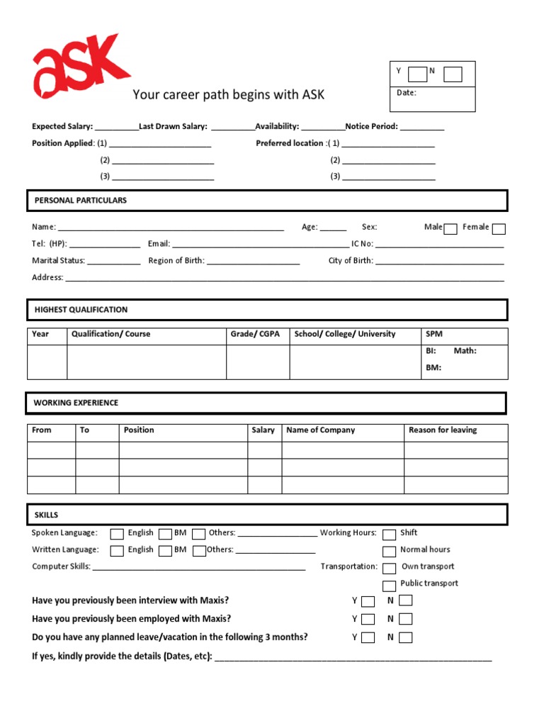 Maxis App Form | PDF