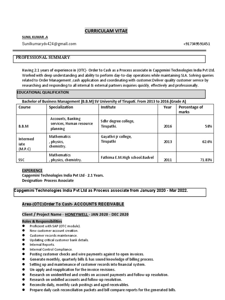 Sunil Accenture OTC5654 | PDF | Invoice | Enterprise Resource Planning