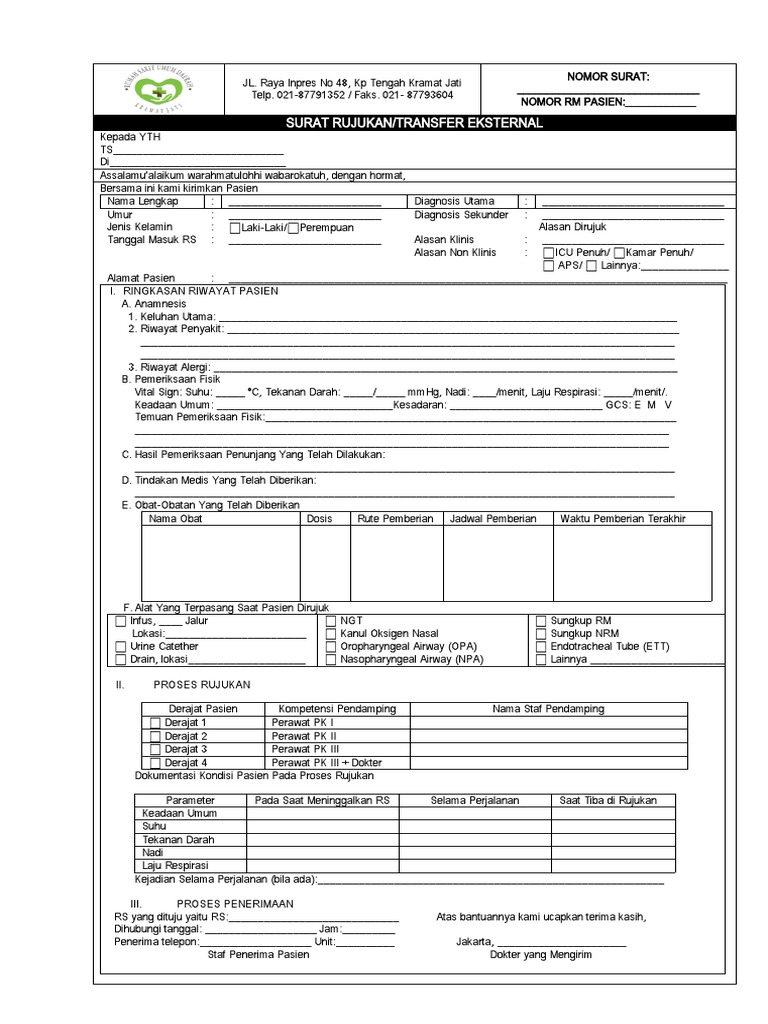Rancangan Form Rujukan Eksternal | PDF | Kesehatan Holistik | Sains ...