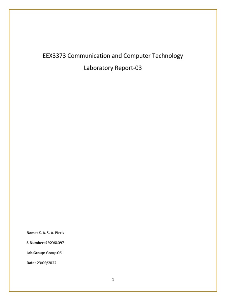 Communication and Computer Technology LAB REPORT | PDF | Computer Network | Router (Computing)