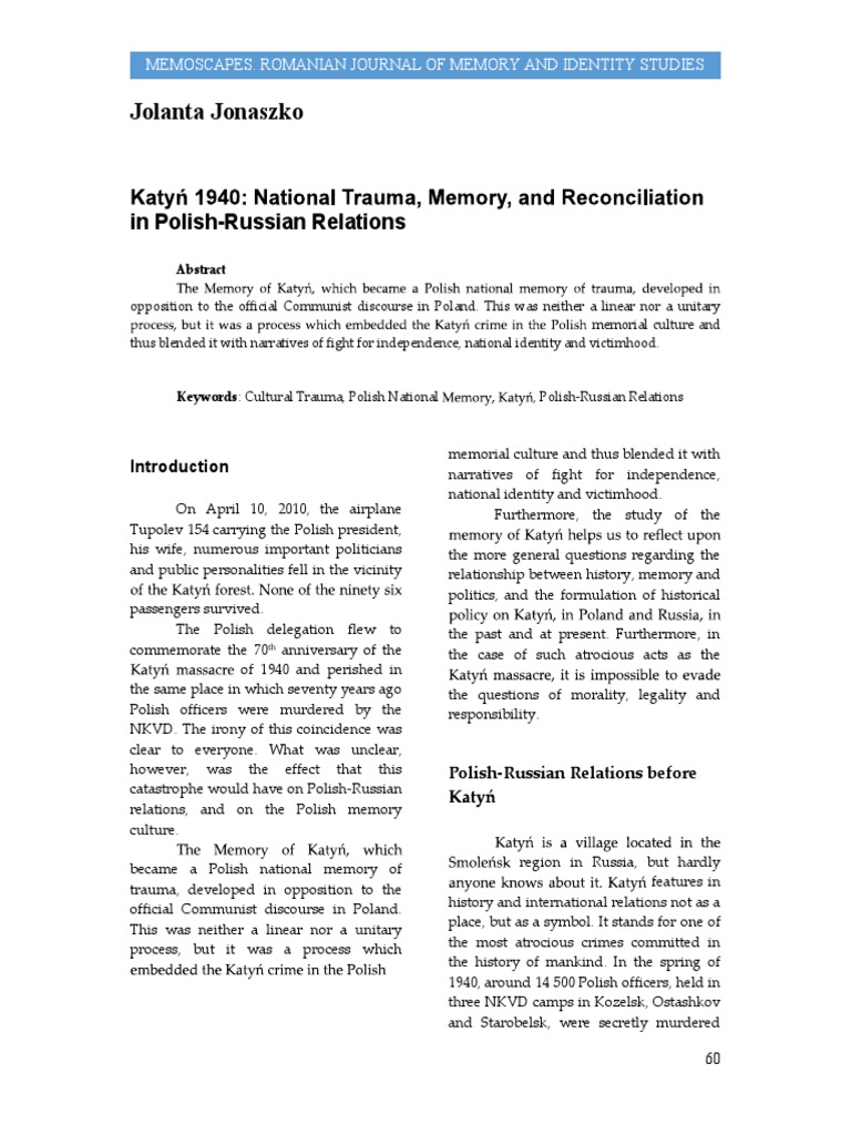 Jolanta Jonaszko - Katyn 1940 | PDF | Poland | Nazi Germany