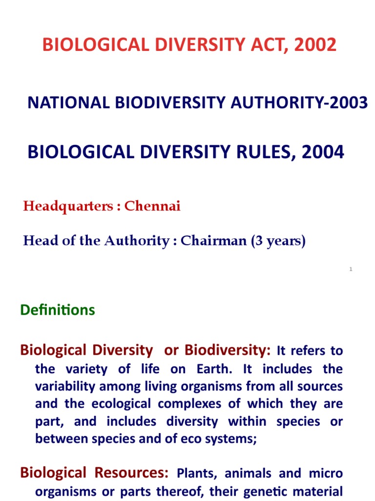 Biodiversity Act 2002 | PDF | Biodiversity | Conservation Biology Biodiversity Act 2002 | PDF | Biodiversity | Conservation Biology