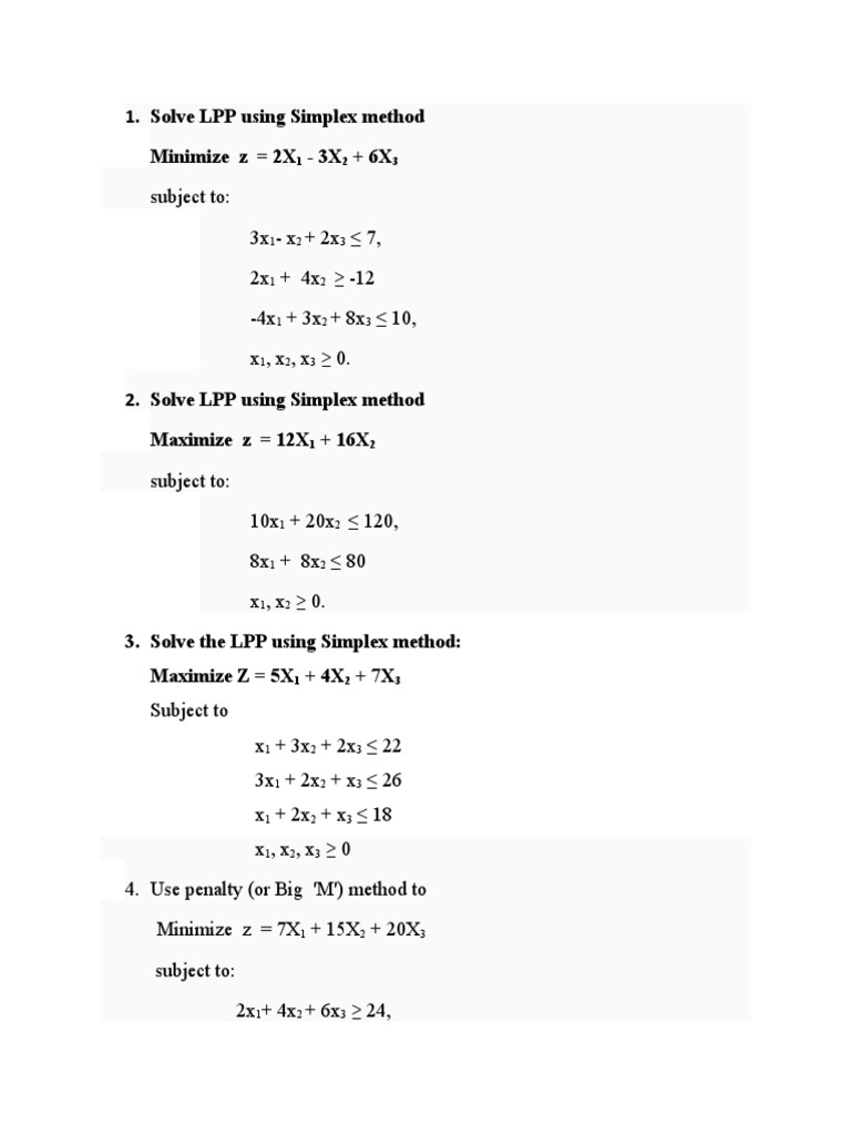 Big M Method in Linear Programming | PDF | Systems Analysis | Systems ...