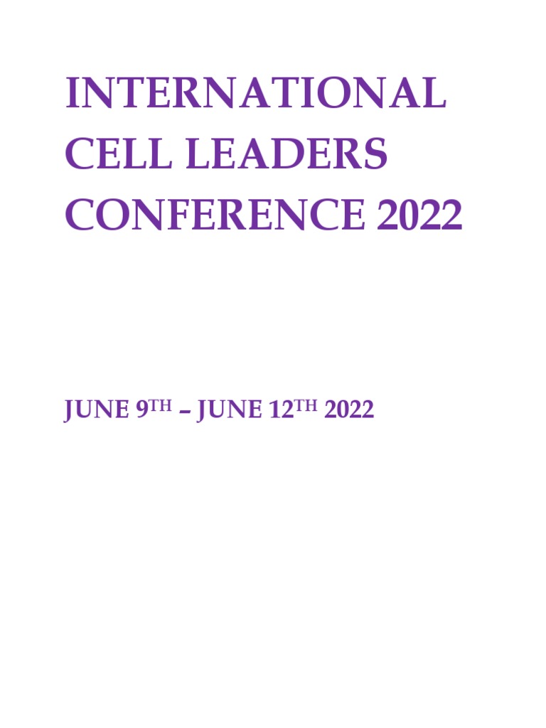2022 International Cell Leaders Conference | PDF | Prayer | Jesus