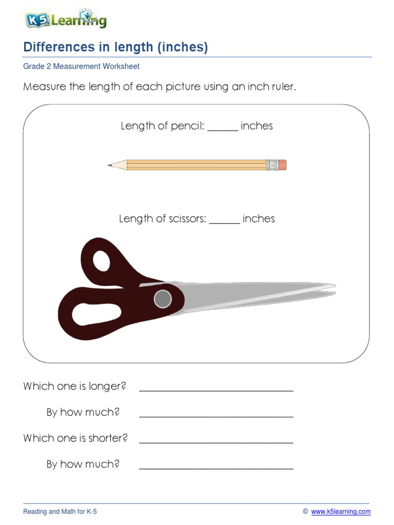 Grade 2 Measurement Length Differences Inches B | PDF | Career & Growth ...