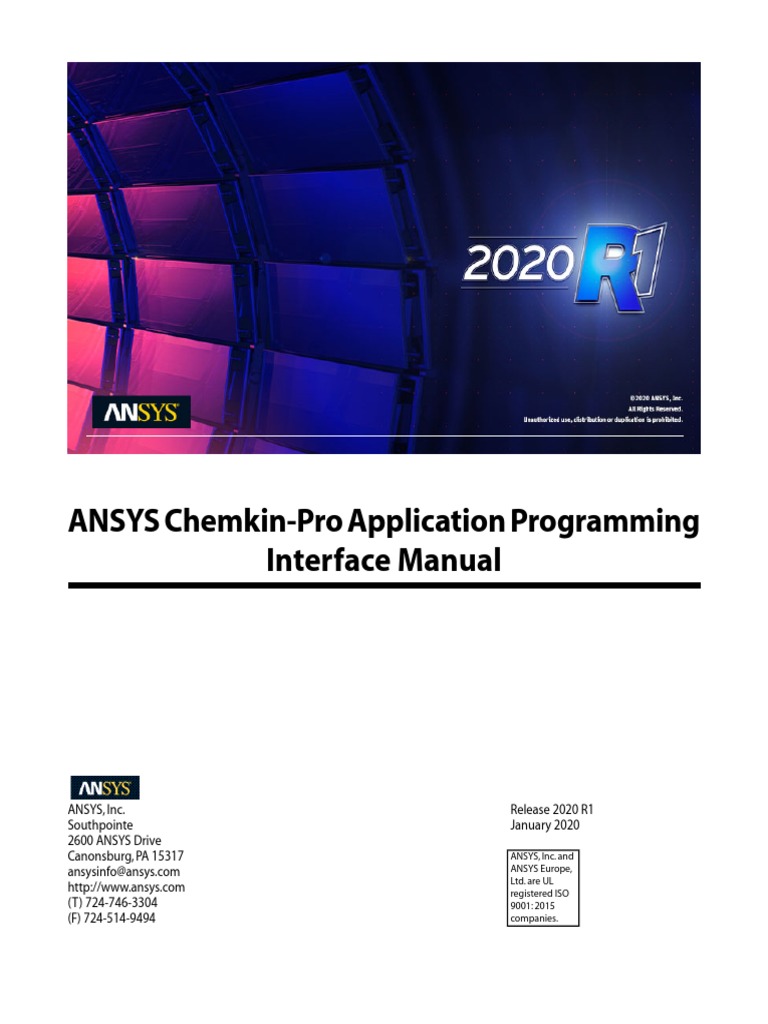ANSYS Chemkin-Pro Application Programming Interface Manual | PDF | Trademark | Chemical Kinetics