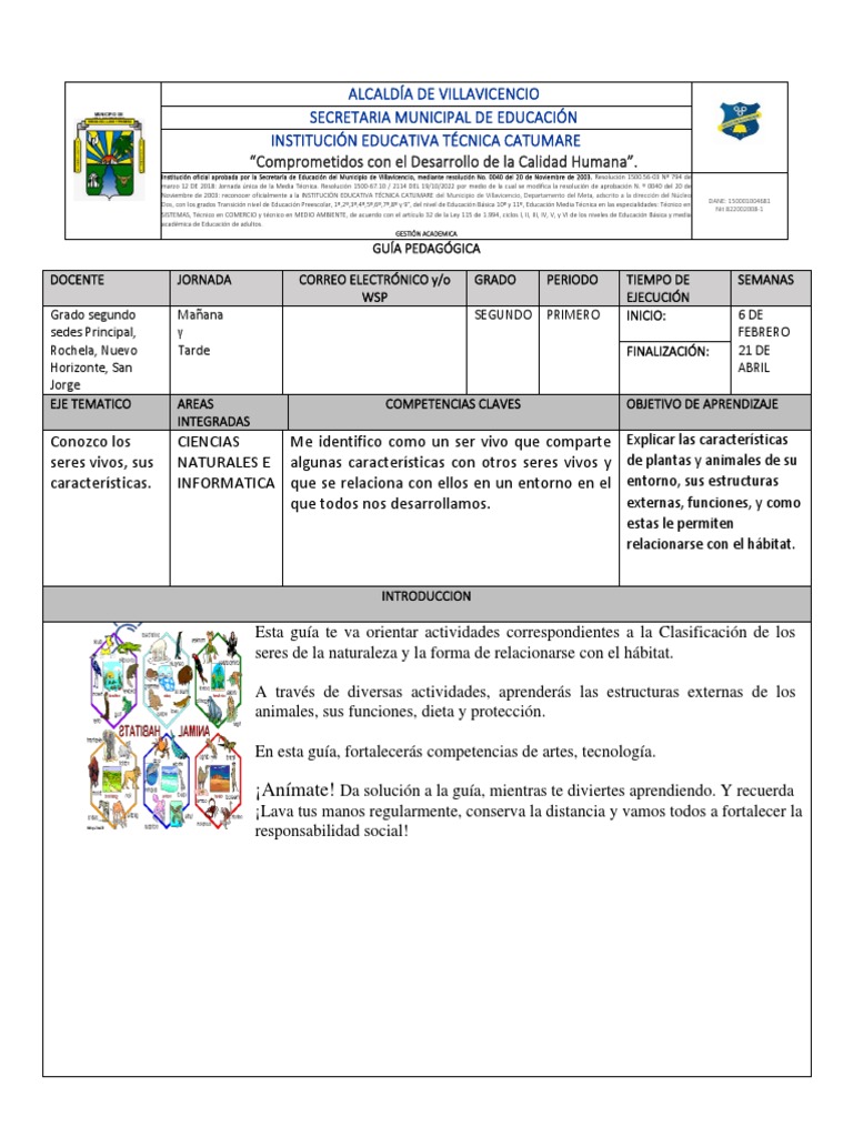 Biología Primer Periodo Grado Segundo | PDF | Habitat | Murciélago