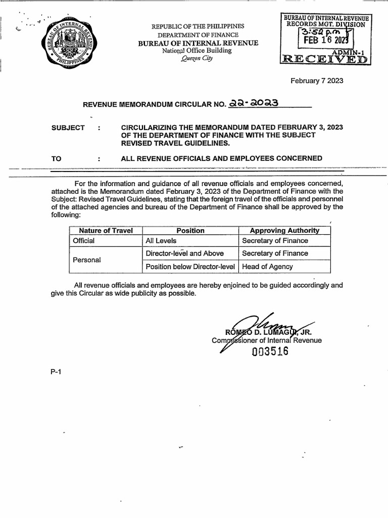 RMC No. 22-2023 | PDF