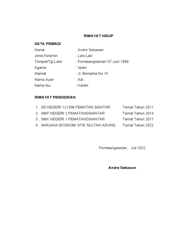 Profil Akademik Andre Setiawan | PDF | Karier & Perkembangan | Bisnis