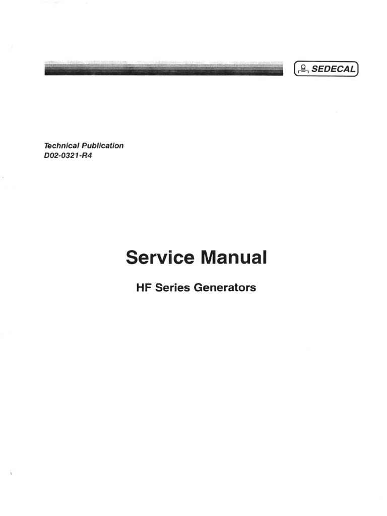 Sedecal HF Series - Service Manual | PDF