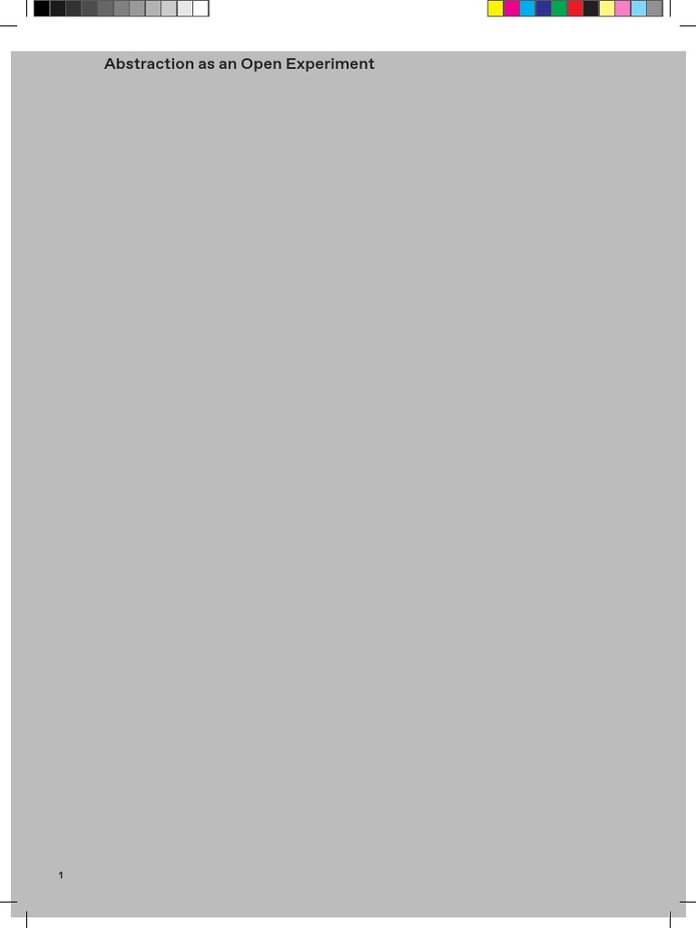 Abstraction As An Open Experiment 2019 Book | PDF | Abstraction | Paintings