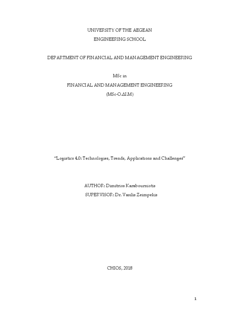 Master Thesis Final | PDF | Logistics | Internet Of Things