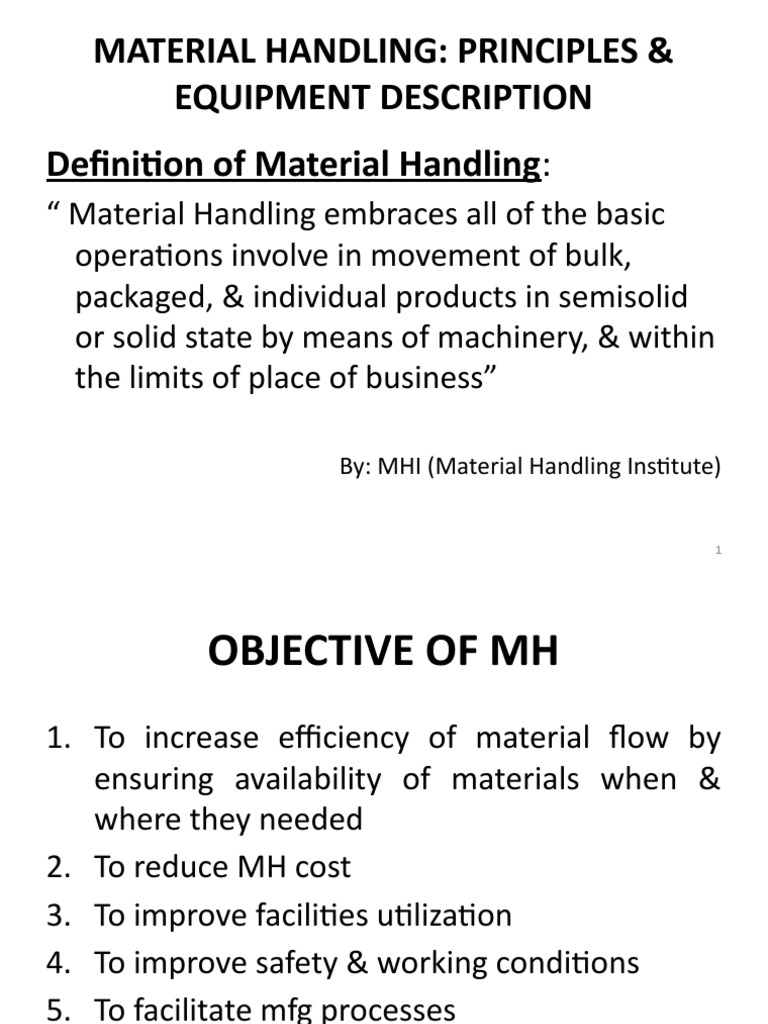 Material Handling Principles | PDF | Crane (Machine) | Transport