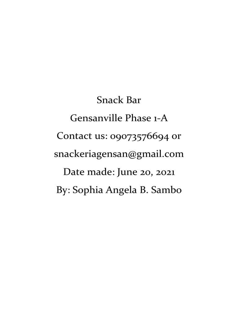 Business Plan | PDF | French Fries | Hamburgers
