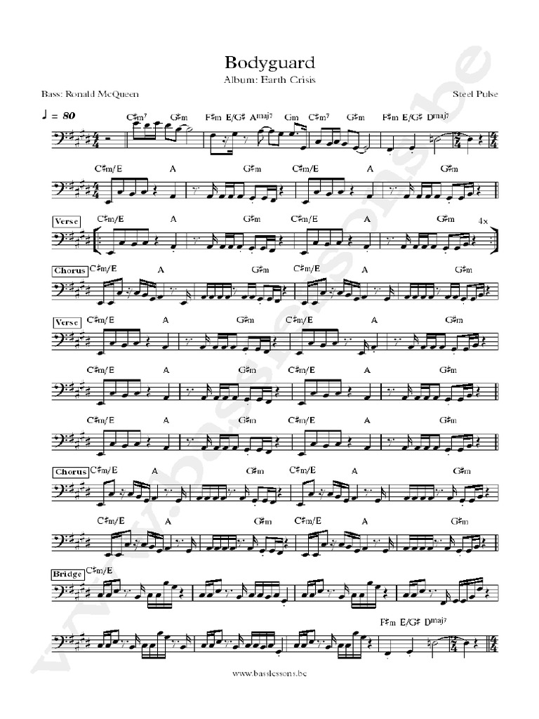 Bodyguard - Steel Pulse - Bass | PDF