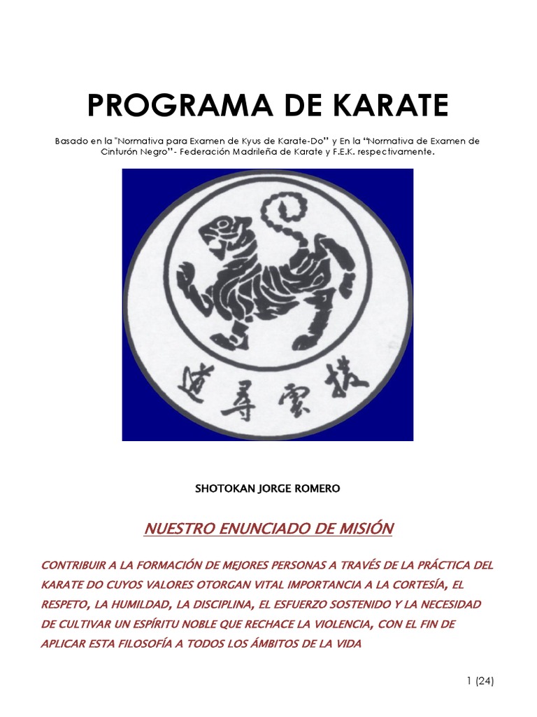 Programa - Karate 2021 | PDF | Kárate | Shotokan