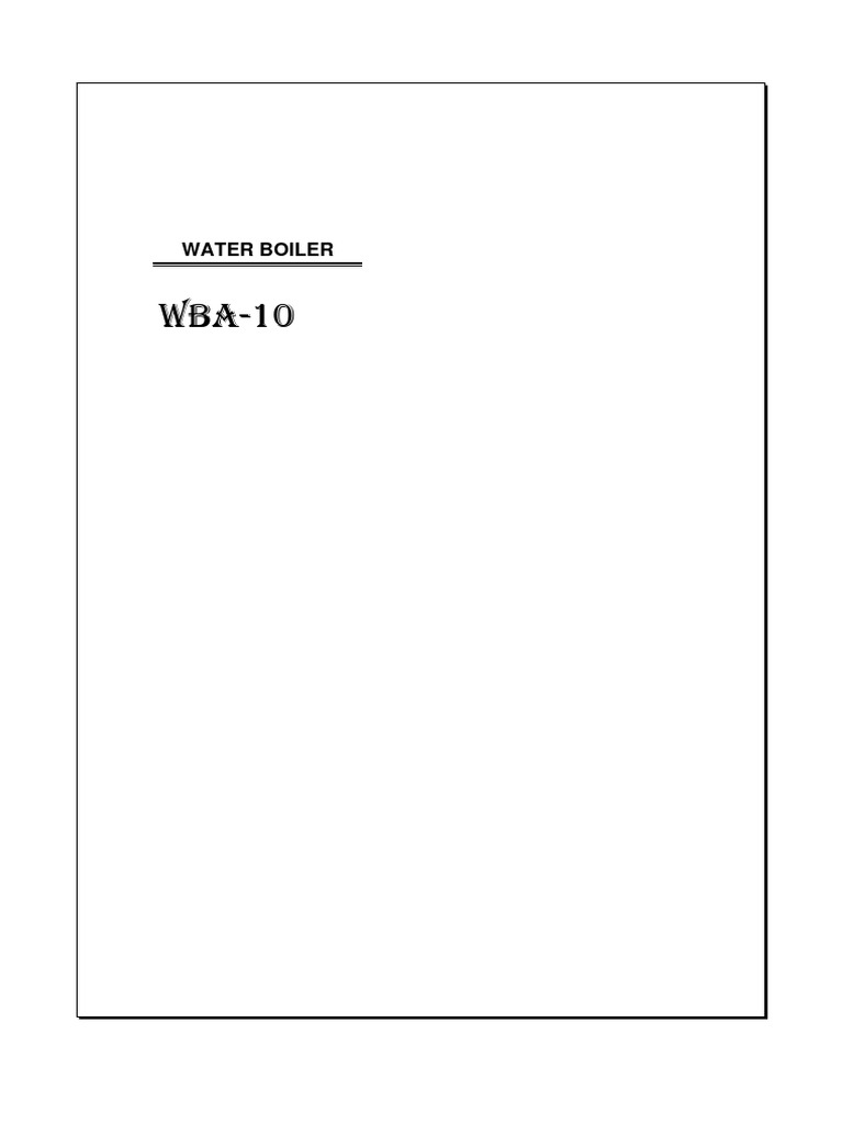 Water Boiler WBA-10 | PDF | Water Heating | Thermostat
