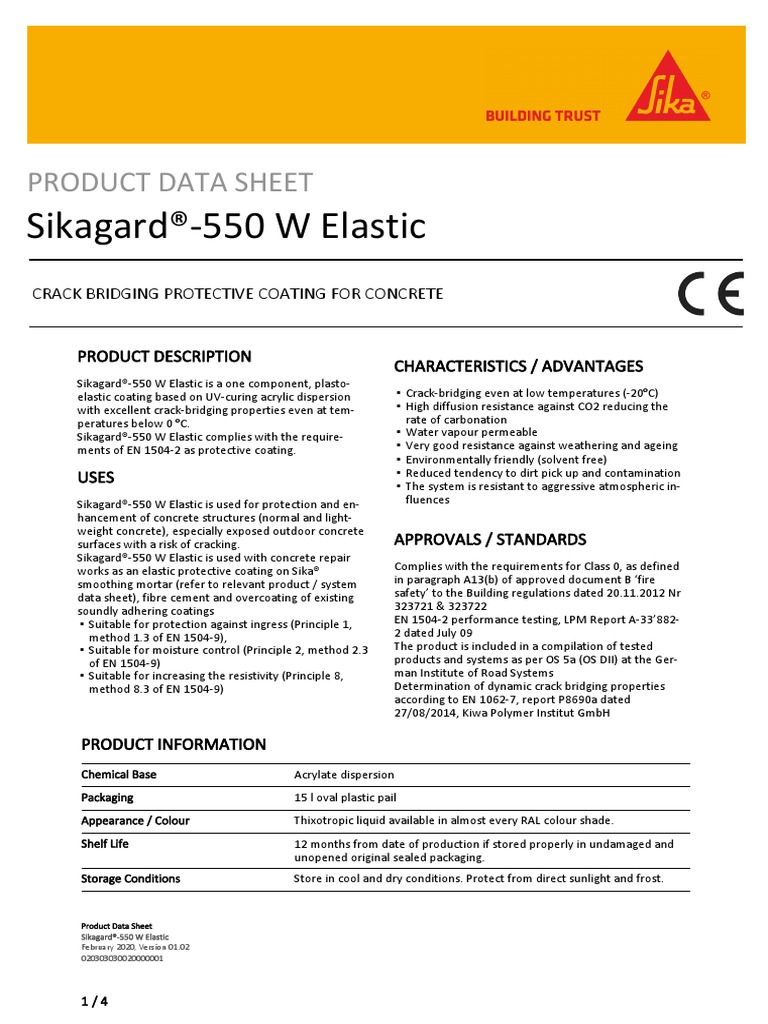 Sikagard - 550 W Elastic | Download Free PDF | Concrete | Coating