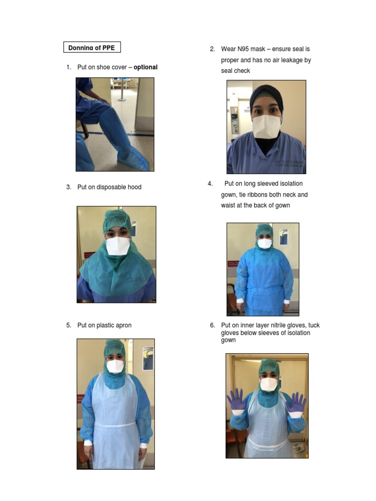 PPE Donning and Doffing Procedure | PDF