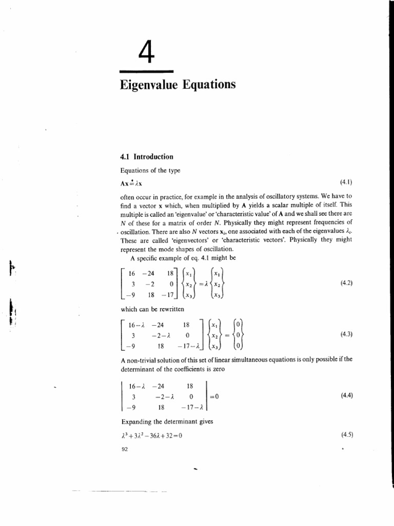 Bab-4 EigenvalueE Quations | PDF | Eigenvalues And Eigenvectors | Mathematical Physics