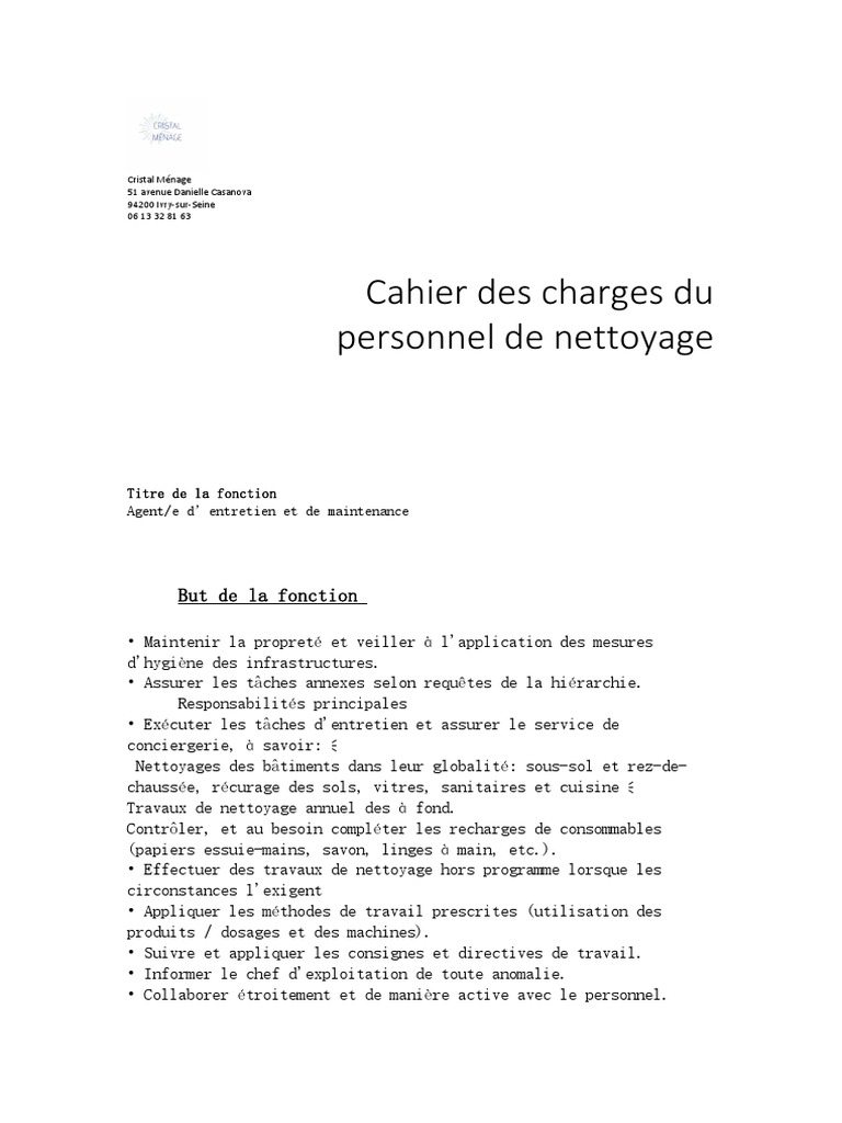 Cahier Des Charges | PDF