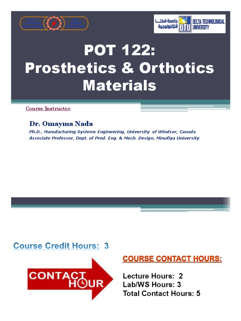 P&O Materials - Lect01 | PDF | Prosthesis