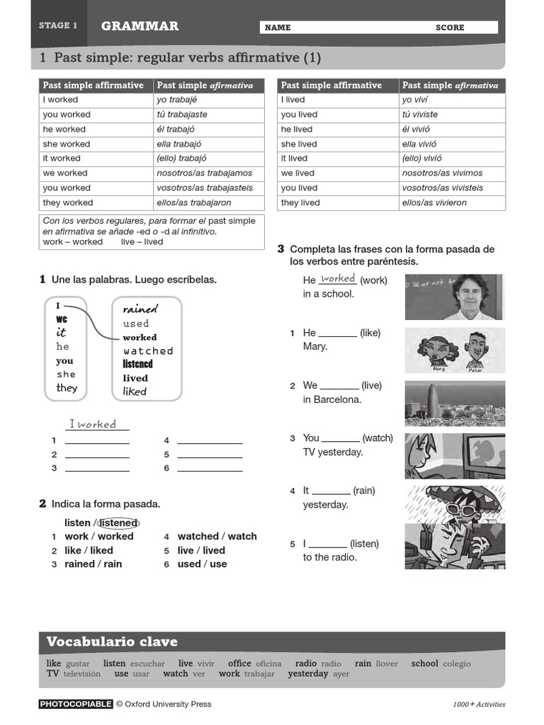 114 Past Simple - Regular Verbs Affirmative | PDF | Components | Semantics