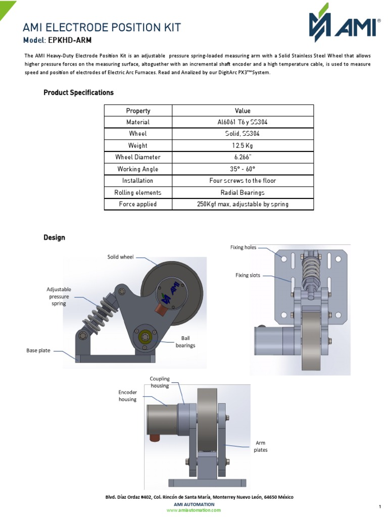 AMI EPKHD-ARM Datasheet | PDF | Mechanical Engineering | Chemistry