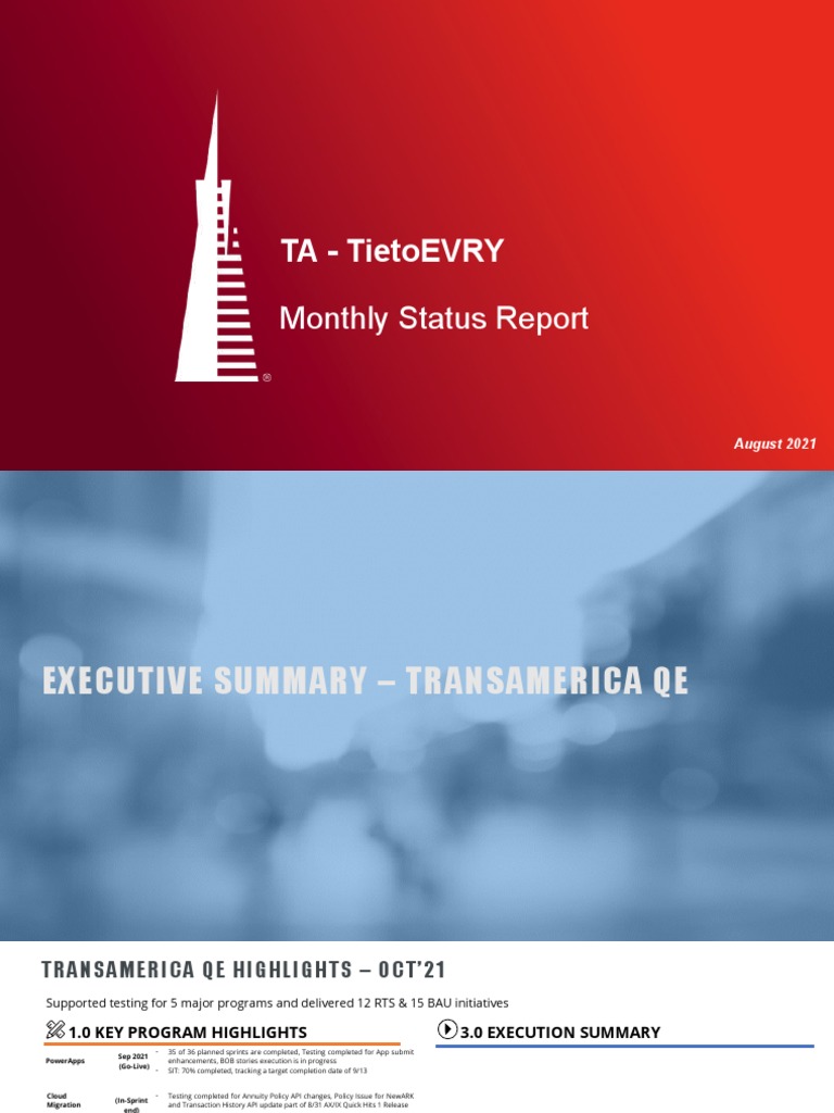 Transamerica QE Monthly Report - Oct 2021 | PDF | Systems Theory ...