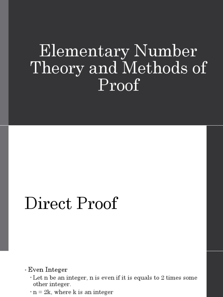 Elementary Number Theory and Methods of Proof | PDF | Mathematical Proof | Logical Expressions