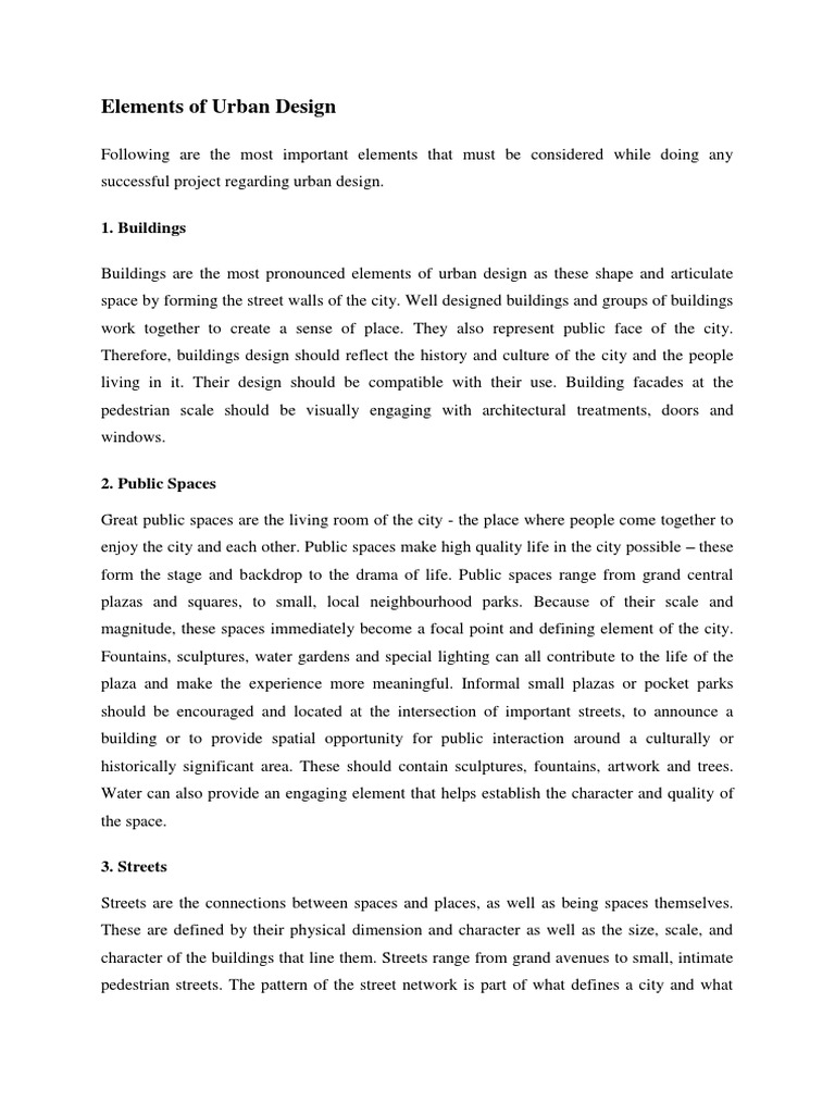 Elements of Urban Design | PDF | Space | Urban Design