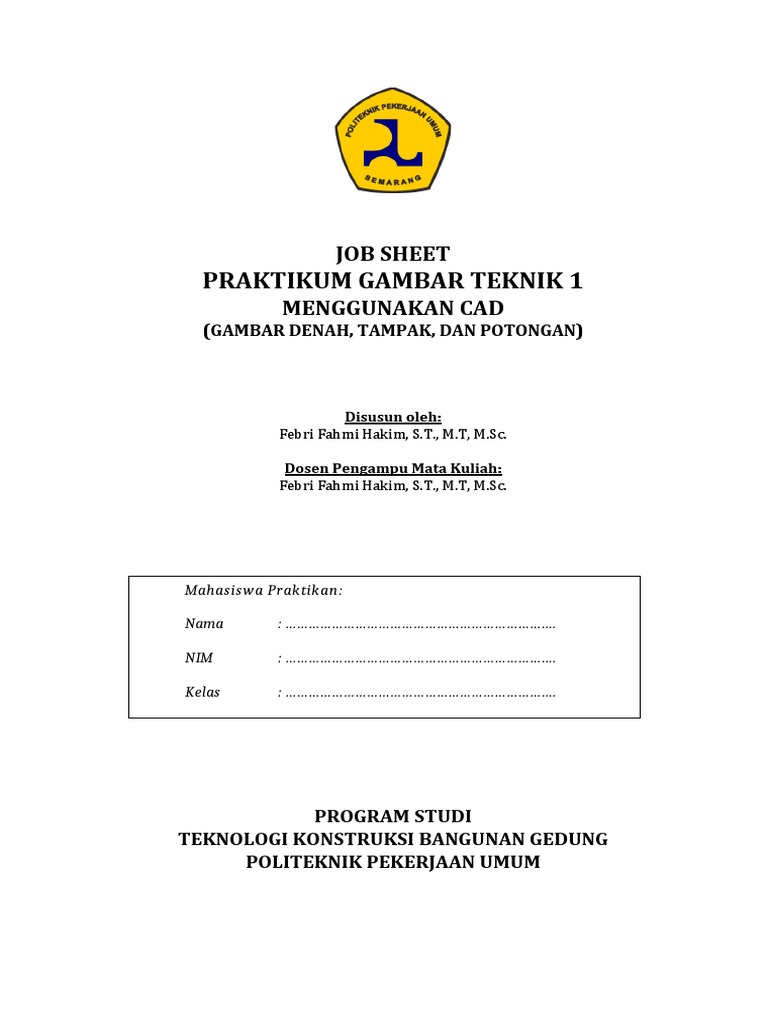 Modul Dan Job Sheet Gambar Teknik 1 - FFH - Revisi-V05112021 | PDF