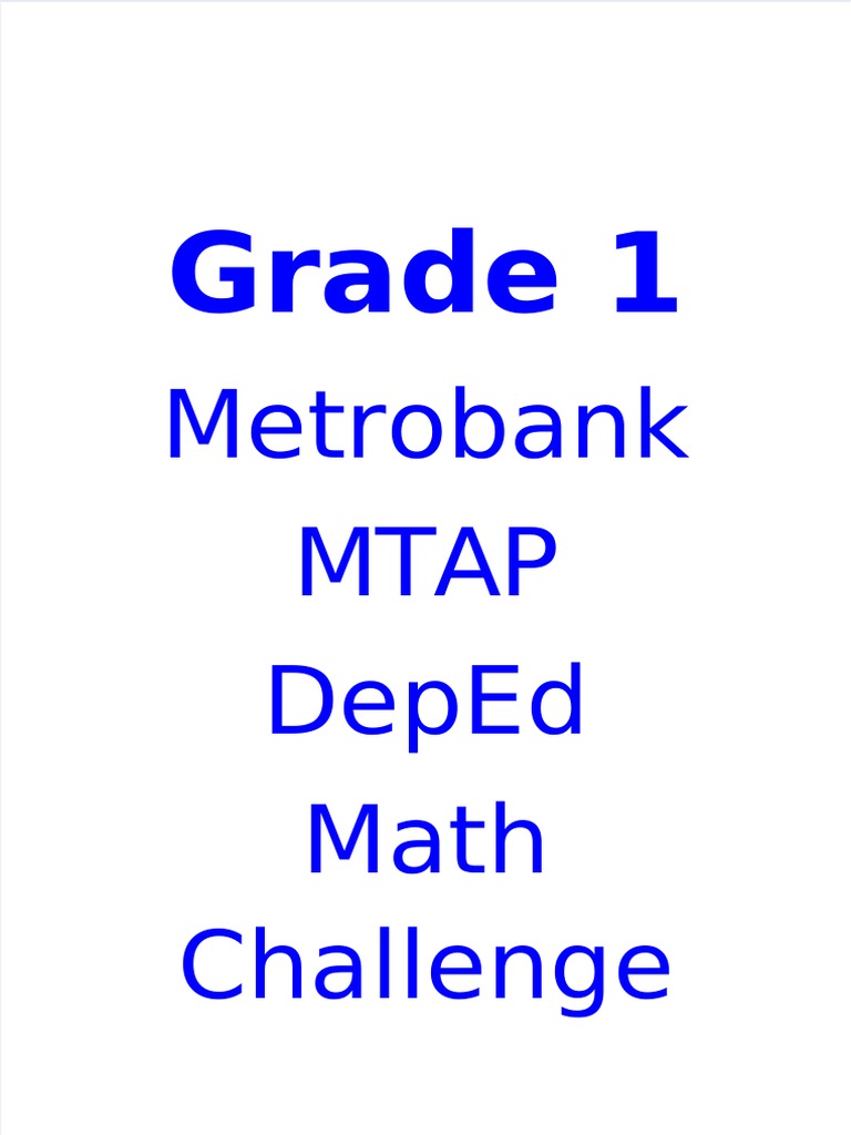 Dokumen - Tips - 260549685 Grade 1 Mtap Reviewer | PDF