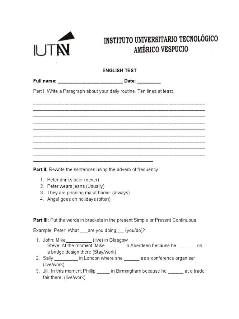 English Test Unit Iii | PDF English Test Unit Iii | PDF