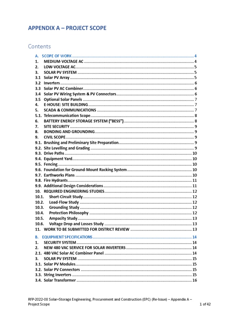 Appendix A - Project Scope - Final | PDF | Photovoltaics | Power Inverter