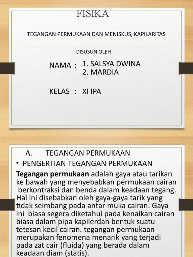 Tegangan Permukaan Meniskus Kapilaritas | PDF