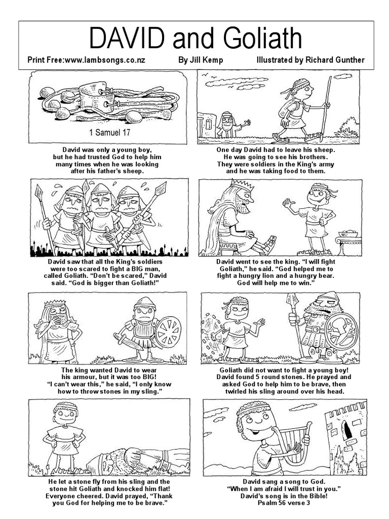 David and Goliath 1 Page Story B+W | PDF