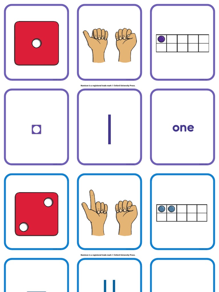 Representing Numbers Matching Cards 1 10 | PDF