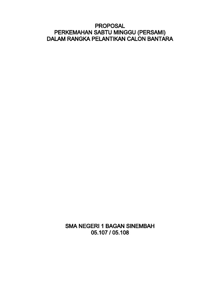 Proposal Persami SMAN 1 Bagan Sinembah | PDF | Karier & Perkembangan ...