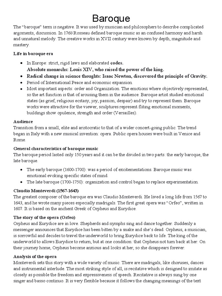 Baroque | PDF | Baroque | Baroque Music